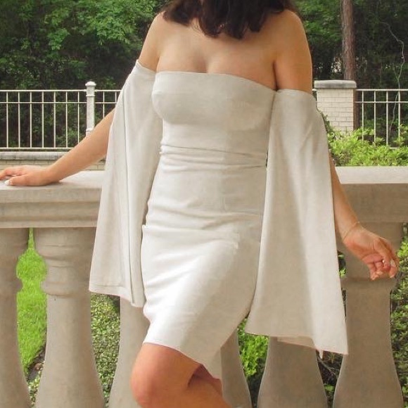 House of CB | Dresses | House Of Cb White Split Sleeve Dress | Poshmark